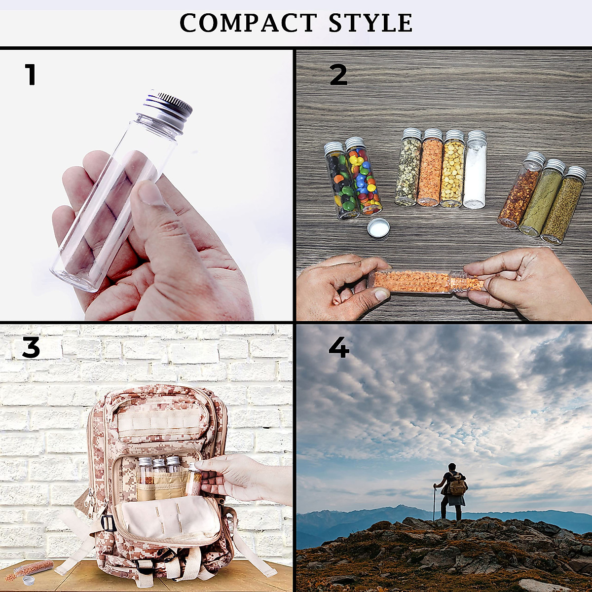 Berenti 30 PCS Plastic Test Tubes with Caps (50 ml) - 1.09×4.30 Inches/28×109 mm Gumball Tubes as Storage Containers for Candy, Beads, Powder – Clear Test Tube for Sample Testing, Home & Party Décor