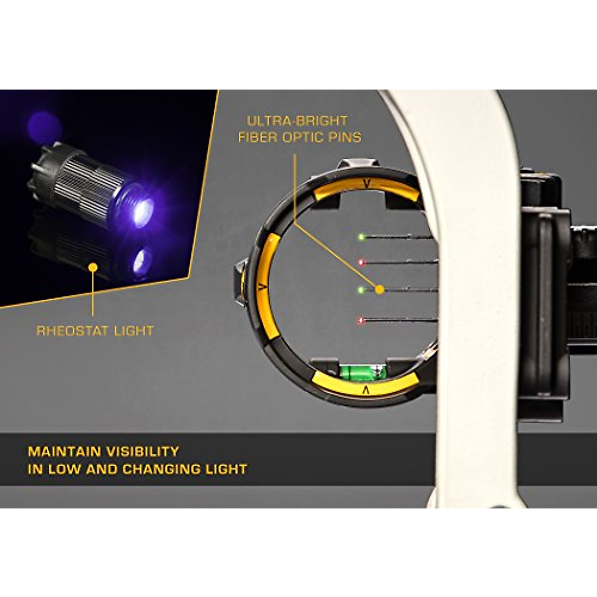 Trophy Ridge React H4 Bow Sight - 4 Pin Sight, Tool Less Windage and Elevation Adustability, 2nd Axis Leveling, Adjustable Click Light, Black