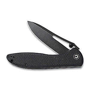 CIVIVI Picaro Folding Pocket Knife, Utility Knife with Thumb Stud Opening, 3.94" Black Stonewash Blade and Coarse G10 Handle, Outdoor Knife Ideal for Hiking, Camping, Hunting C916D (Black)