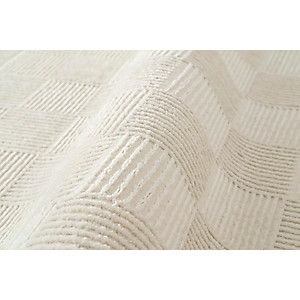 Revival Rugs Willow 4'x6' Machine Washable Area Rug for Kitchen Bedroom - 100% Recycled Oeko-TEX Certified, Medium Pile, Beige, Cream