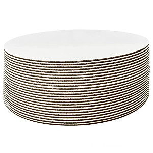 CHERRY 25-Pack 12 inch Sturdy Round Cake Boards, White Cardboard Cake Circles plate Scalloped Base,Pack of 25