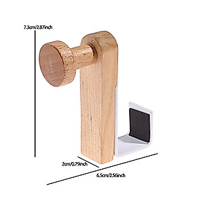 Mvude Wooden Hanging Coat Hooks Cubicle Partition Hangers for Door Mirror Panel Wall Closet Coats Whiteboard Office Home