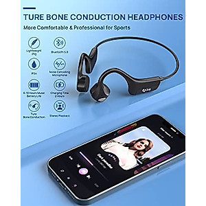 Guudsoud Bone Conduction Headphones,Bluetooth Open Ear Headphones,Wireless Sports Headset Waterproof Sweatproof with Mic Induction Conducting Earphones for Running Cycling Workout Gym Driving