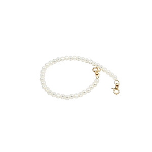 23" 60cm DIY Round 10mm Diameter Imitation Pearl Bead Short Handle Replacement Chain Strap Handbag Chains Accessories Purse Straps with Metal Buckles