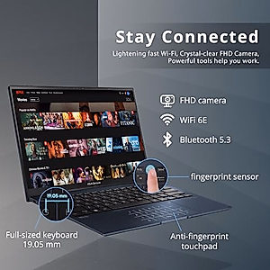 asus Zenbook S 13 Flip 2-in-1 Laptop, 13.3'' 2.8K Touchscreen, Intel Core i7-1260P, 16GB LPDDR5, 1TB SSD, Intel Iris Xe Graphics, Backlit Keyboard, FHD Camera, WiFi 6E, Win 11, Blue, 32GB USB Card