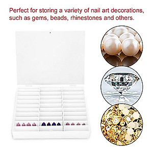 Fake Nail Organizer,Nail Storage Box, Display Box Nail Art Decoration Container Empty Nail Tips Storage Box Fake Nail Display Case(White)