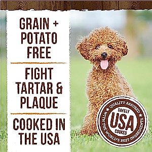 Merrick Fresh Kisses Natural Dental Chews, Treats Infused with Pumpkin and Cinnamon for Tiny Dogs 5-15 Lbs - 9 oz. Pouch