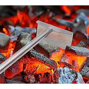 Grilljoy 25.2" Stainless Steel BBQ Charcoal Ash Rake - Elongated Rubber Handle