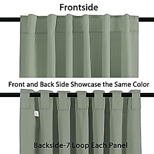 H.VERSAILTEX Blackout Curtains Thermal Insulated Window Treatment Panels Room Darkening Blackout Drapes for Living Room Back Tab/Rod Pocket Bedroom Draperies, 52 x 84 Inch, Light Sage, 2 Panels