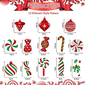 Funrous Christmas Peppermint Candy Hanging Decorations Christmas Candies Ceiling Hanging Swirls Xmas Party Ceiling Whirl Streamers for Home Winter Holiday Christmas Party (Red White Green)