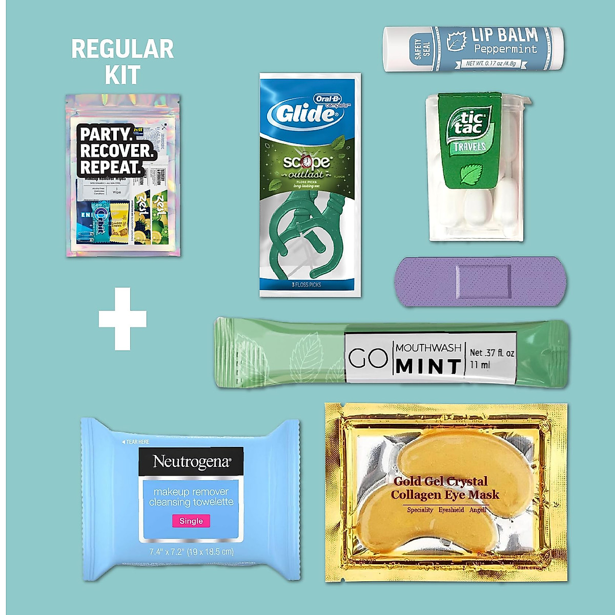 Hangover Kit - 10 Piece Pre-Filled Gift Bag - Essential Supplies Set - Wedding, Birthday, or Bachelor/Bachelorette - Zest Hydration Packets, Chew, & More