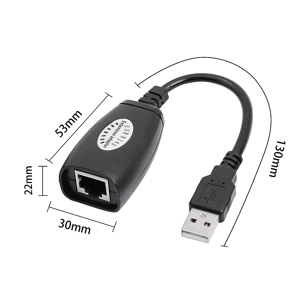 YACSEJAO USB to Ethernet Extender Adapter USB Over RJ45 Ethernet Connector for Cat6/5/5e Extension Cable Adapter up to 165ft (50M)