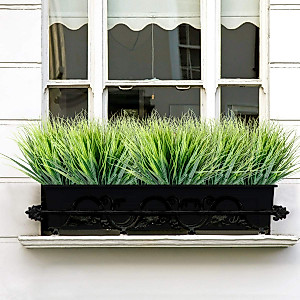 JEMONG 30 Bundles Artificial Grasses Outdoor UV Resistant Fake Grasses No Fade Faux Plastic Plants Garden Porch Window Box Decorating…