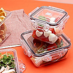 gotman Airtight Food Storage Containers Set, Square 3pack(3 Containers + 3 Lids)-Tritan 100% | BPA-Free Meal Prep Container | Microwave, Freezer and Dishwasher Safe | Leak-Proof Lids