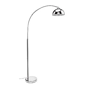 Catalina 18563-000 Mid-Century Modern Over The Sofa Curved Metal Arc Floor Lamp with Heavy Base for Living, Dorm Room, Office, 76", Chrome