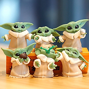 Happay 6PCS Baby Yoda Set, 2.2-Inch Action Figures, Adorable Dolls for Kids, Fun Collectible Toys