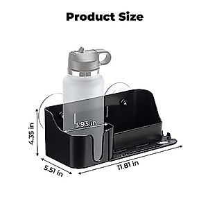 KEMIMOTO Boat Caddy Organizer, Boat Cup Holder Installed with Screws/Suction Cups On Any Flat Surface, Boat Storage Organizer, Cockpit Storage Box for Bass Boat Kayak Pontoon Jon Boat