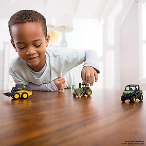 John Deere ERTL Iron Die-Cast Replicas - Includes John Deere Tractor, Gator, and Skid Steer Farm Toys with Collectible Display Box - John Deere Tractor Toys - 3 Inch, Green, 3 Count