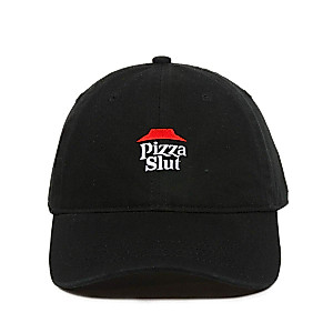 DSGN By DNA Pizza Slut Dad Baseball Cap Embroidered Cotton Adjustable Dad Hat Black