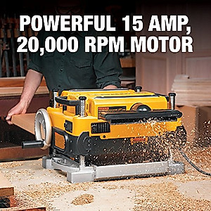 DEWALT Thickness Planer, 13-inch 3 Knife for Larger Cuts, 20,000 RPM Motor (DW735X)