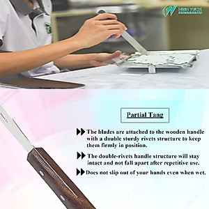 Stainless Steel Lab Spatula Laboratory Mixing Tool with Wooden Handle, 3" Polished Blades & Brass Rivets Sampling Shovel for Powders, Gels, Paste + More