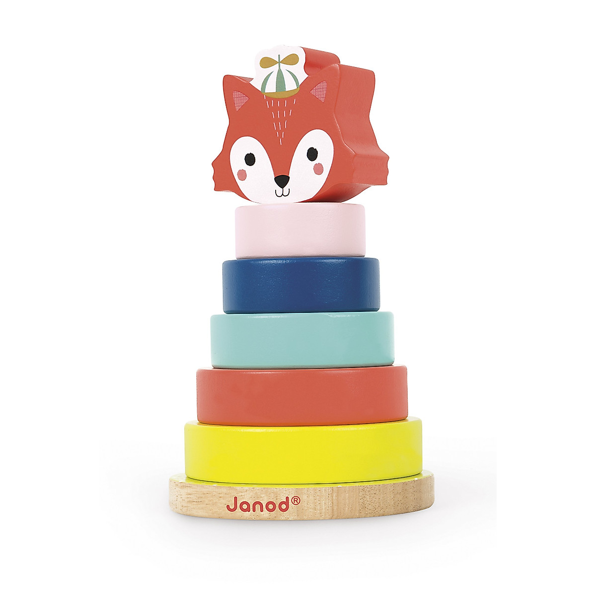 Janod Baby Forest Fox Wood Stacker - Ages 1+ - J08014