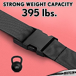 Luggage Straps w/Name Tags (Black, 73.6" Long, 2 Inches Wide, 2 Pack), Adjustable Nylon Belt for Travel Suitcases & Bags by Mifflin-USA