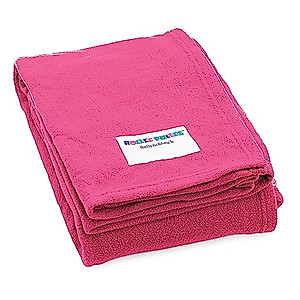 ROLLEE POLLEE Cot Blanket with Elastic Corner Straps for Preschool/Daycare, Super Soft, Fits Standard Size Mats and Cots, 50" x 55" (Pink, Single)