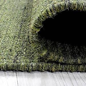 Rugsotic Carpets Hand Woven Flat Weave Kilim Wool 3'x5' Area Rug Solid Olive D00111