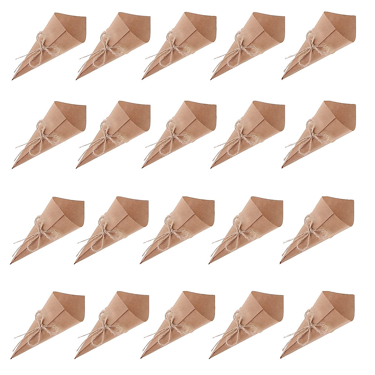 Wedding Confetti Cones, Hsxxf 50PCS Wedding Confetti Holder Stand Box Tray Laser Cut Hollow Confetti Cones Candy Gift Boxes with Hemp Ropes for Wedding Party Decoration