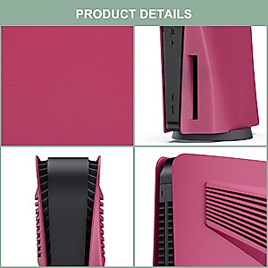 Plates for Disc Edition, Faceplate with Cooling Vents, Anti-Scratch Dustproof Protective Cover Plates for PS5 Disc Edition (Cosmic Red)