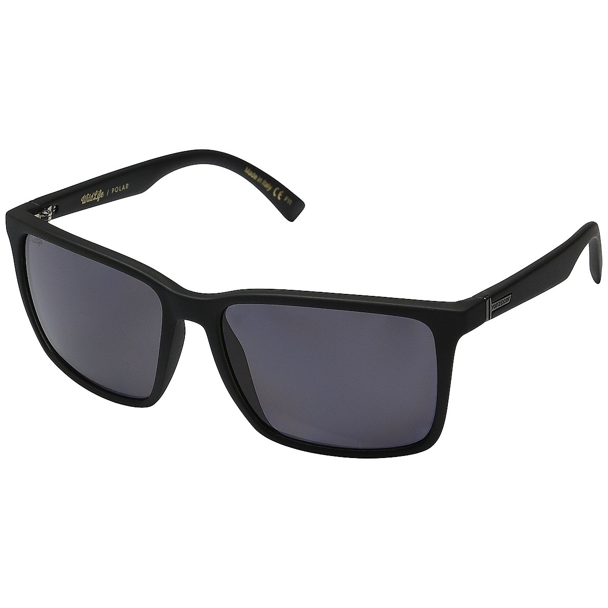 VonZipper Lesmore Sunglasses Matte Black with Wildlife Vintage Grey Polarized Lens