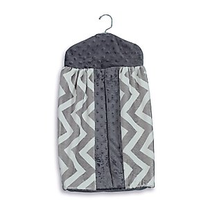 Baby Doll Bedding Minky Chevron Diaper Stacker, Grey
