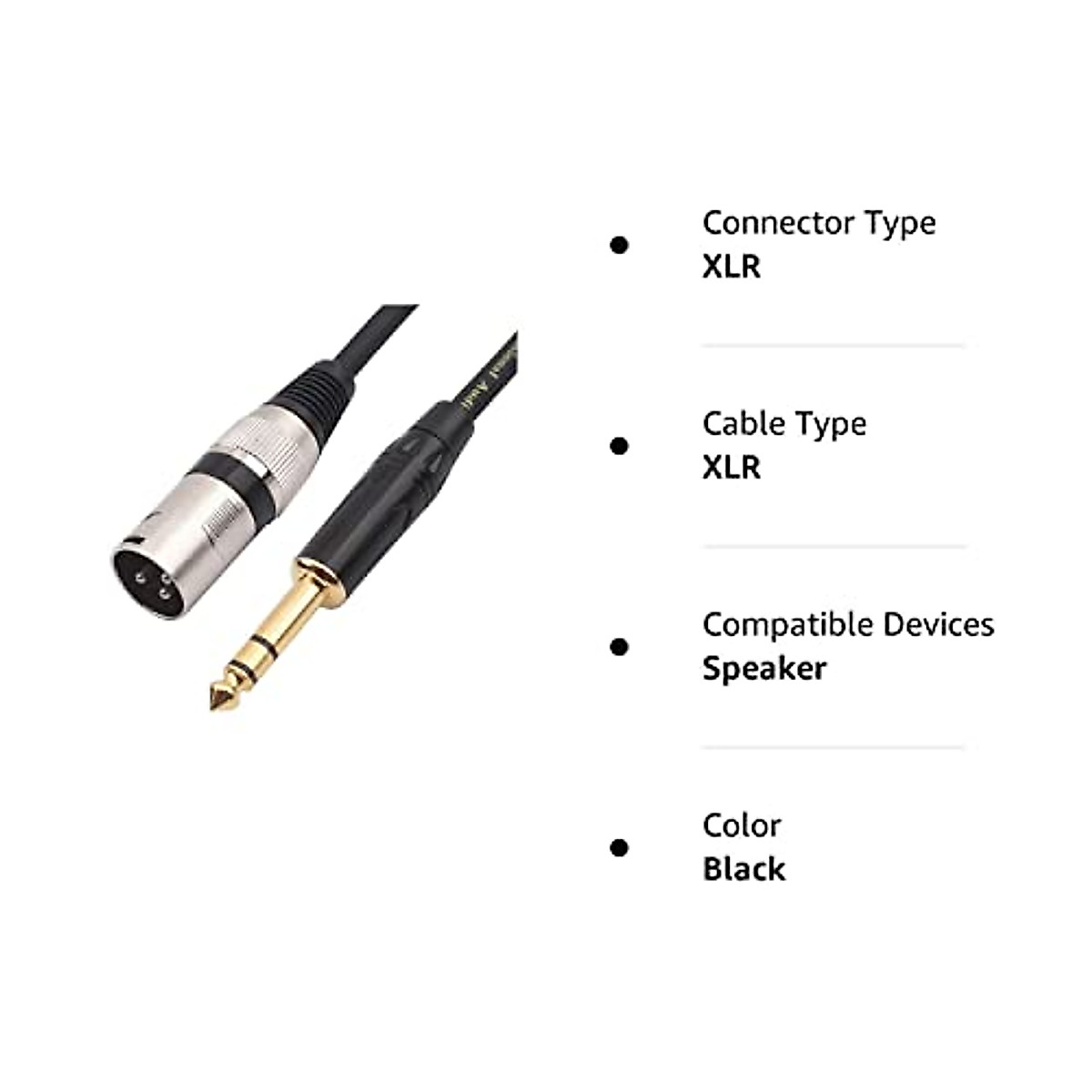 Disino 1/4 Inch TRS to XLR Male Balanced Signal Interconnect Cable Quarter inch to XLR Patch Cable - 3.3 Feet