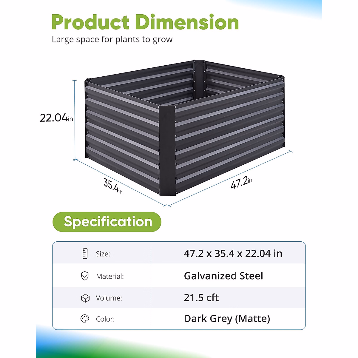 Quictent Galvanized Raised Garden Bed 8x4x1 Ft w/ 4 Tomato Cages Metal Planter Box Kit Planting Vegetables Fruits Herbs Flowers Bottomless Backyard Patio Weed Barrier Included Upgraded Wing Nuts