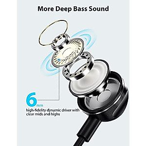 Type C Earphones for S23 Ultra, USB C Headphone Wired HiFi Stereo Dual Layer Ear Tips Noise Canceling Magnetic Earbuds with Microphone for Samsung Galaxy S22 Plus S21 FE Google Pixel 7 Pro OnePlus 11