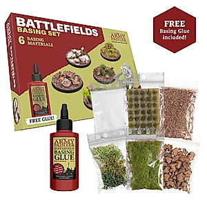 The Army Painter Battlefields Basing Set - Terrain Model Kit for Miniature Terrain Bases - Diorama Supplies with Landscape Rocks, Scenic Sand, Model Grass, Tufts & Free Basing Glue