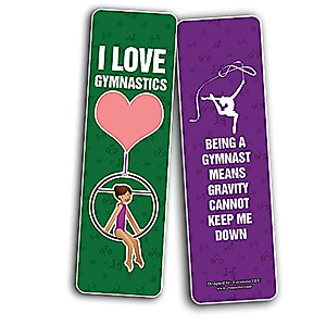 Creanoso I Do Gymnastics Bookmarks (10-Sets X 6 Cards) – Daily Inspirational Card Set – Interesting Book Page Clippers – Great Gifts for Adults and Teens