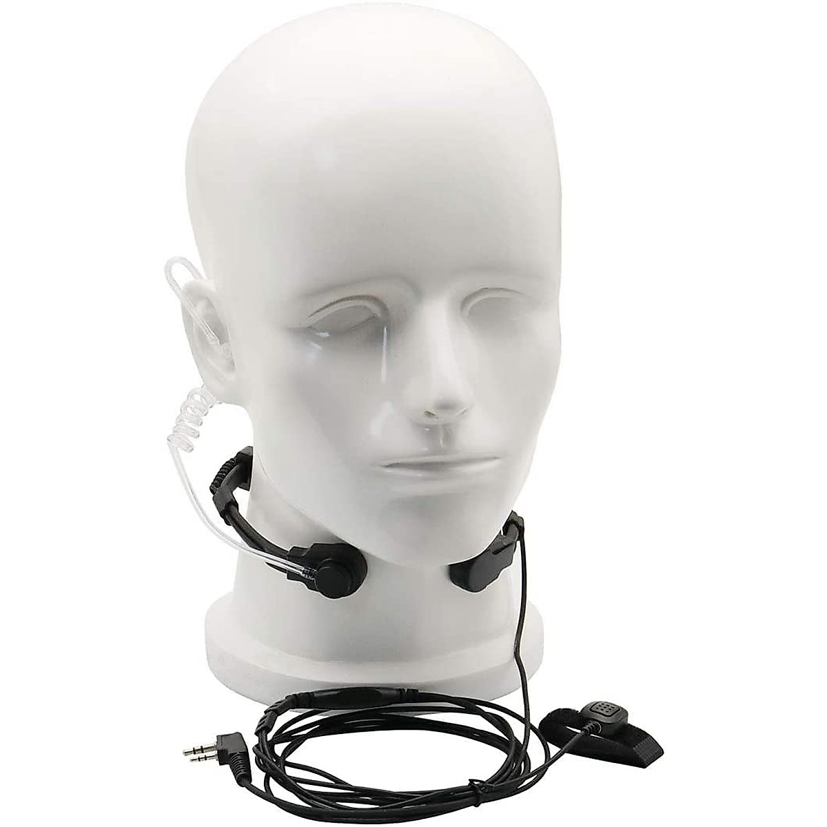 Flexible Throat Mic Microphone Covert Acoustic Tube Tactical Walkie Talkies Earpiece Headset with Finger PTT is Compatible with Midland LXT118 GXT1000VP4 LXT500VP3 LXT600VP3 LXT380 2-pin