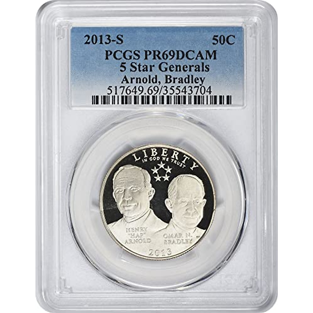 2013 S 5-Star General Commemorative Half PCGS PR69DCAM