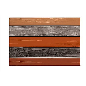 Door mat Bathroom Mat gy Bath Rug Farmhouse Rustic Barn Door Burnt Orange Grey Welcome Mat,Soft Plush Non-Slip Floor Mat Absorbent Runner Rug Fluffy Doormat for Bedroom Living Room Indoor,18x30 inch