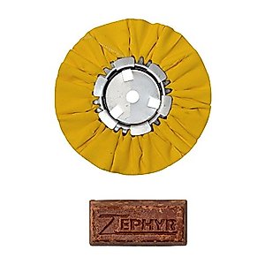 Zephyr Products AWY58-8WB Yellow 8" Airway Buffing Wheel with 1 LB Tripoli Bar Heavy/Medium Cut, 1 Pack
