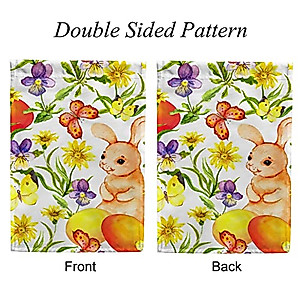 My Little Nest Seasonal Garden Flag Easter Bunny Spring Butterflies Vertical Garden Flags Double Sided for Home Farmhouse Yard Holiday Flag Outdoor Decoration Banner 12"x18"
