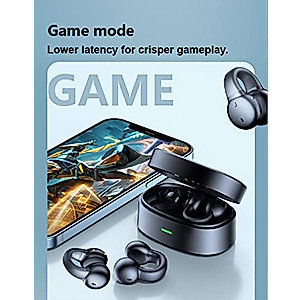 Ear-Clip Bone Conduction Headphones Bluetooth 5.3, Painless Wireless Open Ear Clip on Headphone,Waterproof Mini Sport Running Earring Earphone, Noise Cancelling/HiFi Quality/Long Battery Life