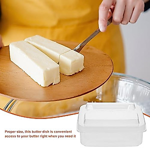 Cabilock 2 Pcs Fridge Storage Containers Cheese Butter Saver Refrigerator Produce Organizer Bins Fresh Vegetable Fruit Storage Box Food Keeper Tray Case for Home Fridge Kitchen