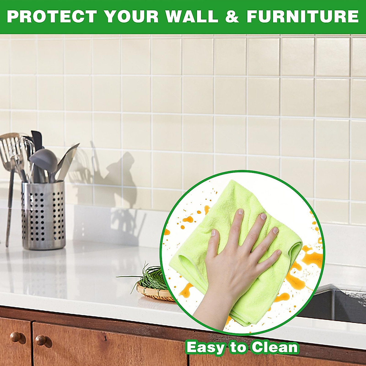 Clear Wall Protector Sheet, Non Adhesive Clear Contact Paper Peel and Stick, Static Cling Removable Wall Paper Sticker Pull and Stick, Wall Sticker Door Scratch Protector for Kitchen Cabinets, 6.6ft