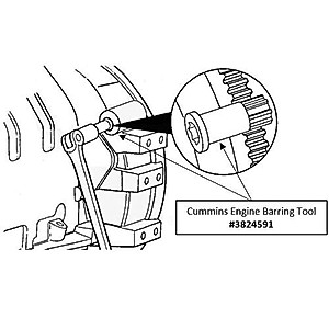 Moker Cummins Barring Tool - Engine Barring/Rotating Tool Compatible with Cummins B/C Series & Dodge Pickups 3.9L, 5.9L, 6.7L & 8.3L diesels Engines，Replaces # 3824591A, 5299073 and 7471A