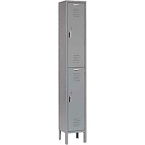 GLOBAL INDUSTRIAL Double Tier Locker, 12x15x36, 2 Door, Ready To Assemble, Gray
