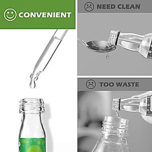 Oxyooh Glass Dropper Pipettes Compatible with Bubbly Drops SodaStream Dropper Bubly Drops SodaStream Flavors for Soda Stream Accessories (4 Pack)