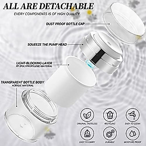 Cream Jar Vacuum Bottle, 4Pcs Refillable Airless Pump Jars with Pump Lid, Portable Travel Airless Cosmetic Container for Cream and Lotion, 1 oz